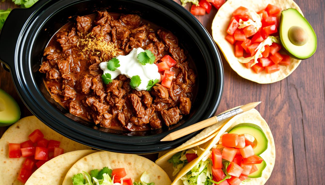 Easy Slow Cooker Beef Tacos Recipe | 5-Min Prep